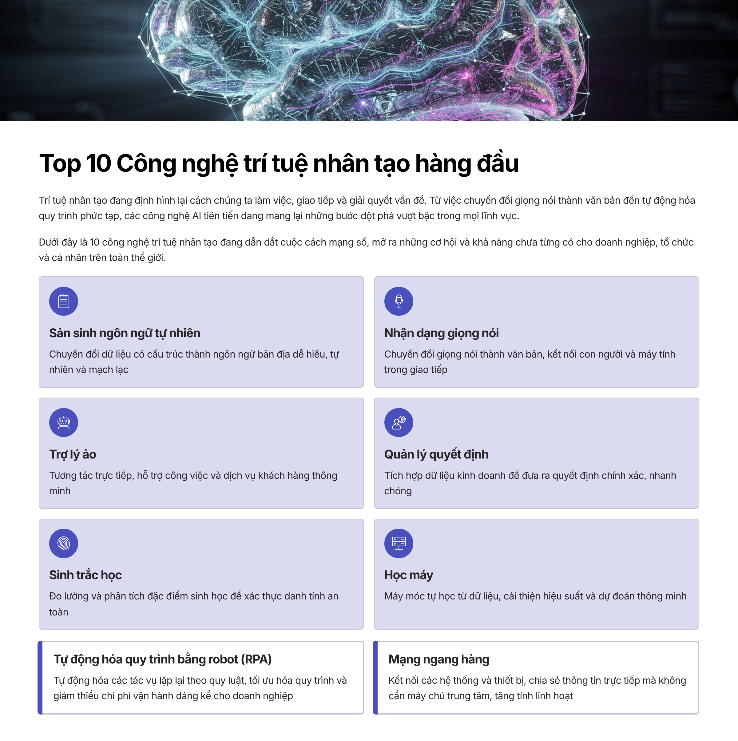 Top 10 công nghệ trí tuệ nhân tạo dẫn dắt kỷ nguyên số - Cổng Thông tin ...
