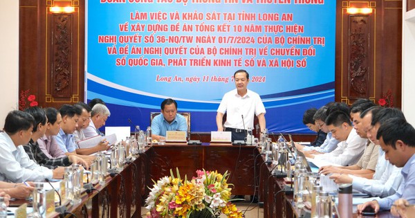 Thứ trưởng Bộ TT&TT Phạm Đức Long làm việc, khảo sát tại tỉnh Long An